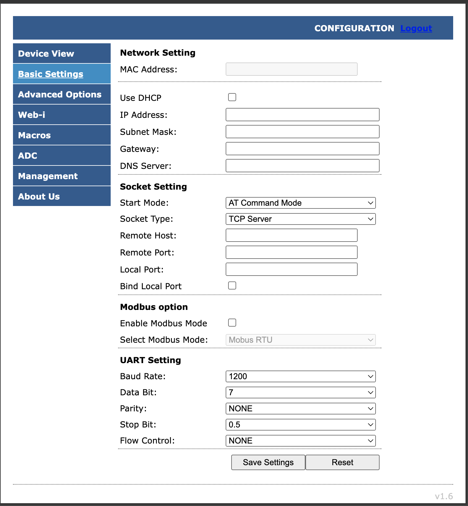 Ethernet Modem Web Interface Blank - Hardware - NCD.io Community